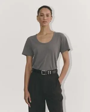 Everlane Air Scoop-neck Tee - Graphite