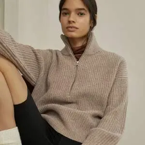 Everlane Luxe Merino Half-Zip Sweater Antler