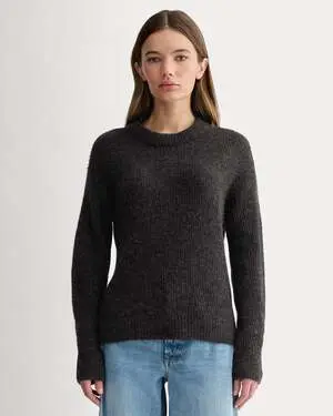 Everlane Cocoon Crew Neck Sweater - Heathered Black