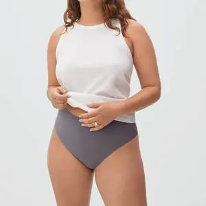 Everlane Invisible High-Rise Thong Plum Grey