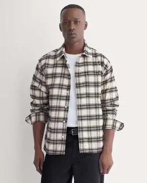 Everlane Brushed Flannel Shirt - Birch/black