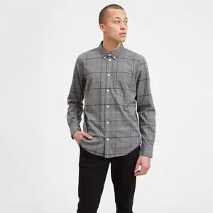 Everlane Brushed Flannel Shirt Heather Grey Plaid