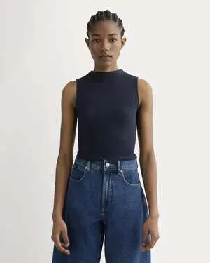 Everlane Everlane Luxe Rib Funnel-Neck Tank Navy