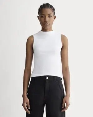 Everlane Luxe Rib Funnel-neck Tank - White