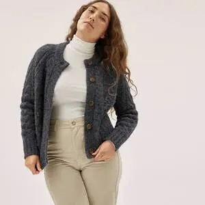 Everlane Cloud Cable Cardigan - Heathered Charcoal