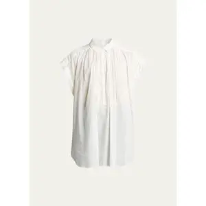 NILI LOTAN Normandy Cotton Voile Blouse - Ivory