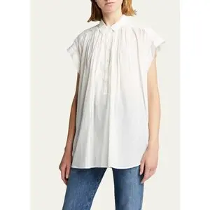 NILI LOTAN Normandy Cotton Voile Blouse - Ivory