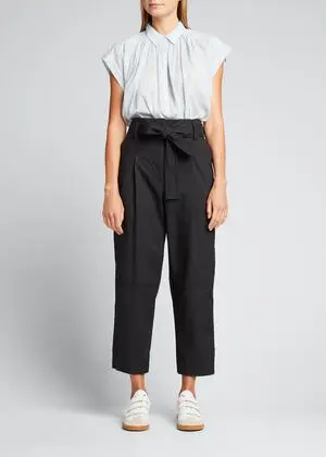 NILI LOTAN Normandy Cotton Voile Blouse Robin Blue