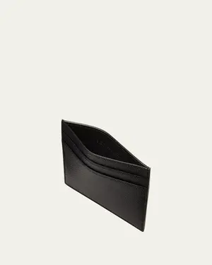 Saint Laurent Pebbled Leather Classic Card Case - Black