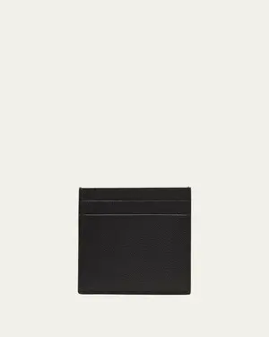 Saint Laurent Pebbled Leather Classic Card Case - Black