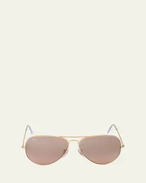 Ray-ban Ray-Ban Mirrored Aviator Sunglasses Light Brown