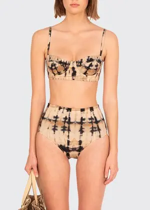 Ulla Johnson Ulla Johnson Zahara High-Waist Bikini Bottom Desert Palm Tie D