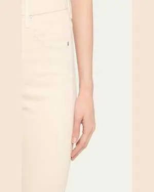 Veronica Beard Carson High-rise Flare Jeans - Ecru