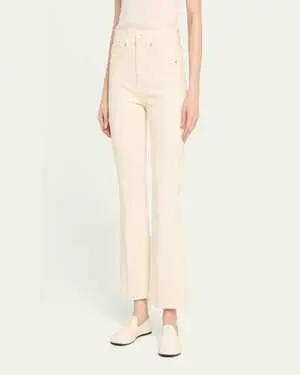 Veronica Beard Carson High-rise Flare Jeans - Ecru