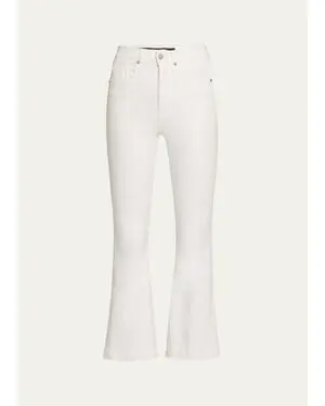 Veronica Beard Carson High-rise Flare Jeans - Cream