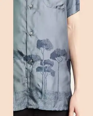 Brioni Roman Tree-print Silk Camp Shirt