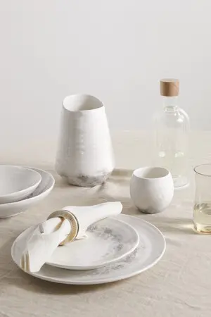 Brunello Cucinelli Set Of Two Glazed Ceramic Plates - Gray