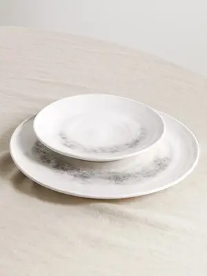 Brunello Cucinelli Glazed Ceramic Plate Set - Gray