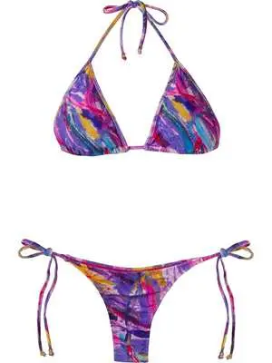 AMIR SLAMA 8570 Pincelado Rodamina Bikini - Pink