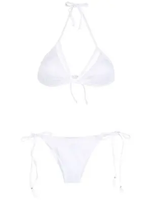 BRIGITTE Tie-fastened Halterneck Bikini - White