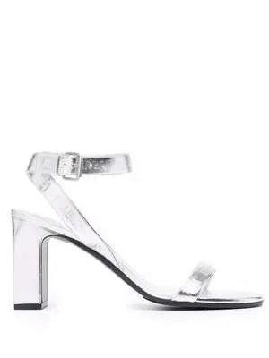 BALENCIAGA Balenciaga Metallic Finish Block Heel Sandals