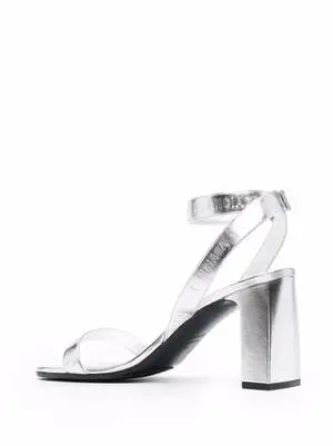 Balenciaga Metallic Finish Block Heel Sandals