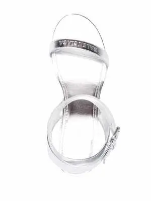 Balenciaga Metallic Finish Block Heel Sandals