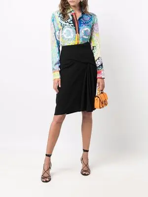 Versace Pinch-pleat A-line Skirt
