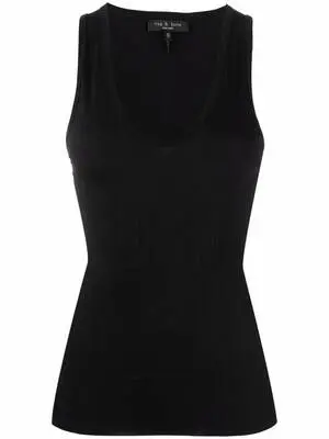 Rag & Bone Ribbed-knit Sleeveless Tank Top - Black