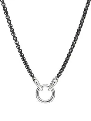 David Yurman Stainless Steel Box Chain Necklace - Silver