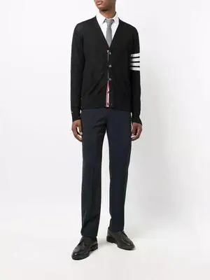 Thom Browne Intarsia-knit 4-bar Stripe Cardigan - Black
