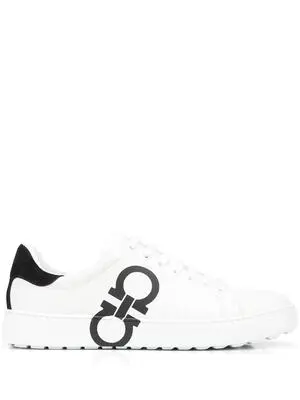 FERRAGAMO Gancini Lace-up Sneakers - White