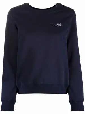 A.p.c. Logo-print Cotton Sweatshirt - Blue
