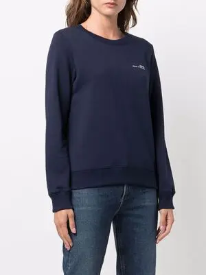 A.p.c. Logo-print Cotton Sweatshirt - Blue