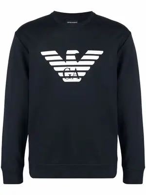 Emporio Armani Logo Print Crew Neck Sweatshirt