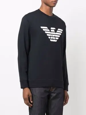 Emporio Armani Logo Print Crew Neck Sweatshirt