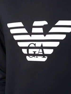 Emporio Armani Logo Print Crew Neck Sweatshirt
