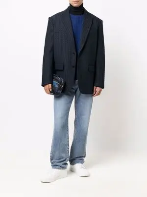 Valentino Garavani Pinstriped Suit Jacket - Blue