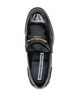 Alexander Wang Embossed-logo Loafers - Black