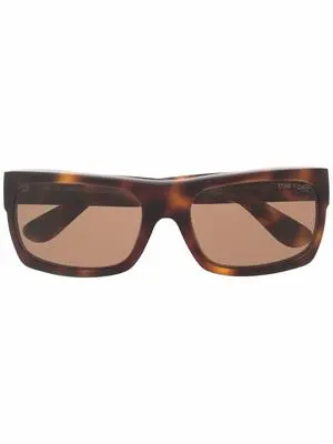 TOM FORD Tortoiseshell Square Frame Sunglasses - Brown