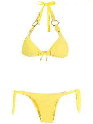 AMIR SLAMA Hoop-strap Triangle Bikini Set - Yellow