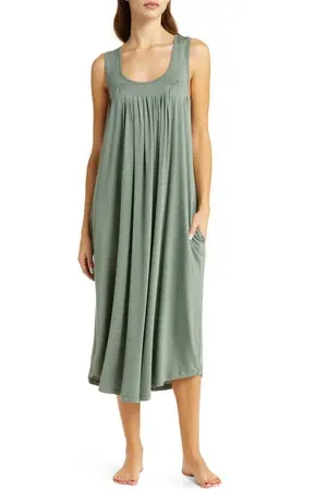 PAPINELLE Pleated Nightgown Moss