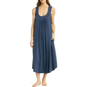 PAPINELLE Pleated Nightgown Navy Melange