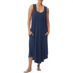PAPINELLE Pleated Nightgown Navy