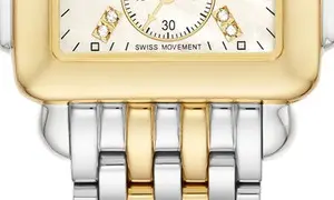 Michele Deco Mid Diamond Dial Bracelet Watch - Gold/mop