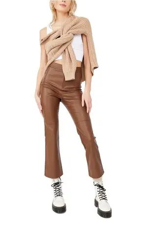 Free People Sasha Crop Faux Leather Pants