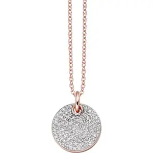 Monica Vinader Ava Diamond Disc Pendant Charm Rose Gold