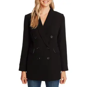 CECE DUPRAZ Double-breasted Twill Blazer - Rich Black