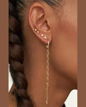 JENNIFER MEYER 18k Yellow Edith Link Stud Earrings