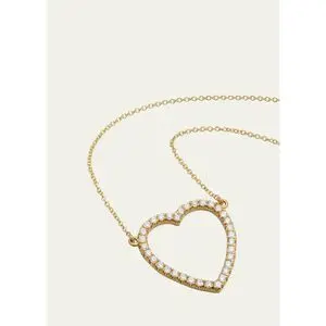 JENNIFER MEYER Large Open Heart Necklace - Emerald